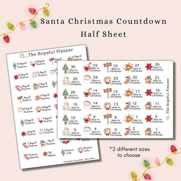 Christmas Countdown Stickers - Etsy