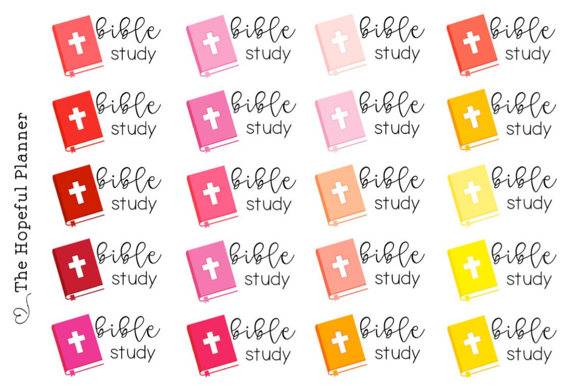 Colorful Bible Study and Icon Christian Planner Sticker - Etsy