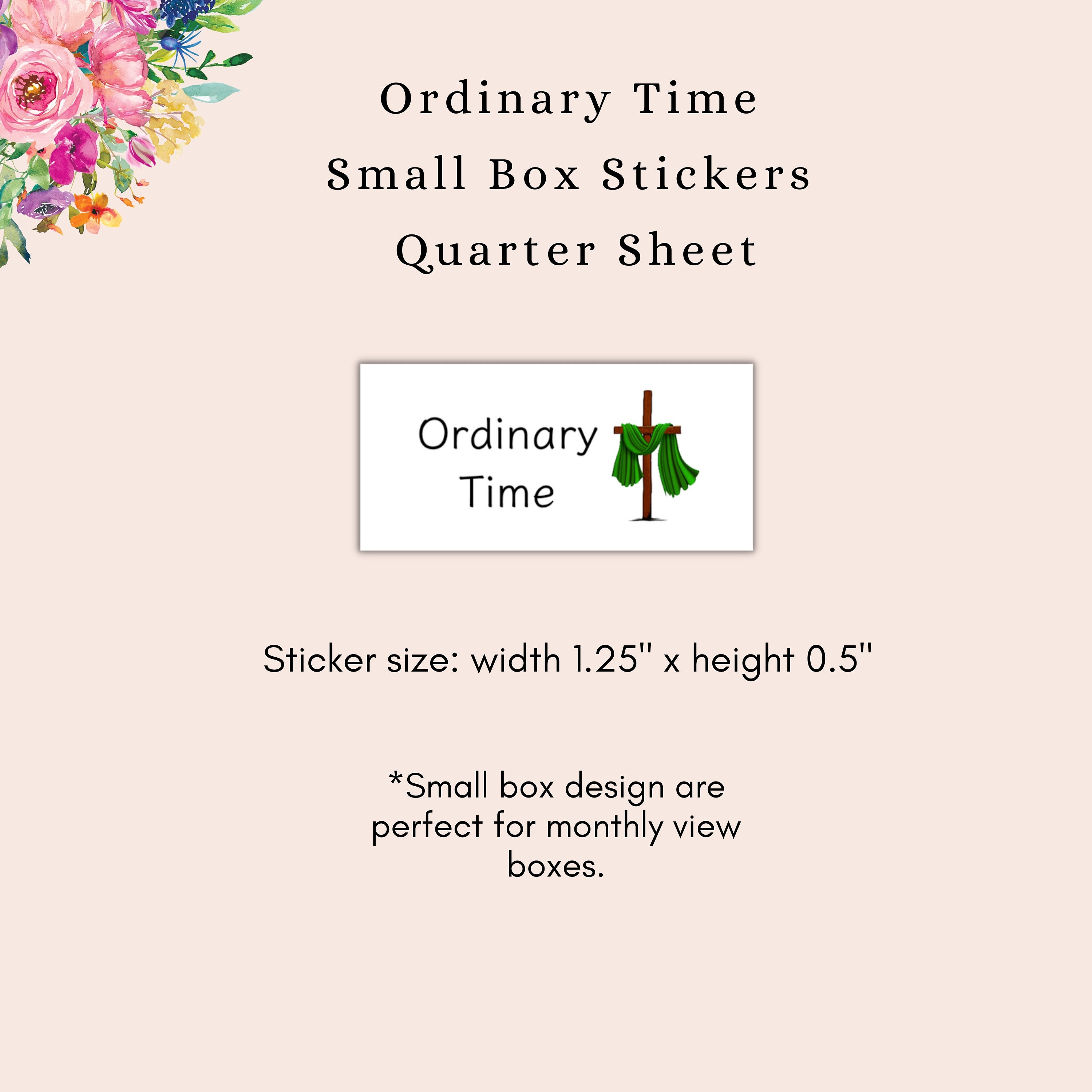 Ordinary Time Sticker Word Boxes Catholic Liturgical Season | Etsy