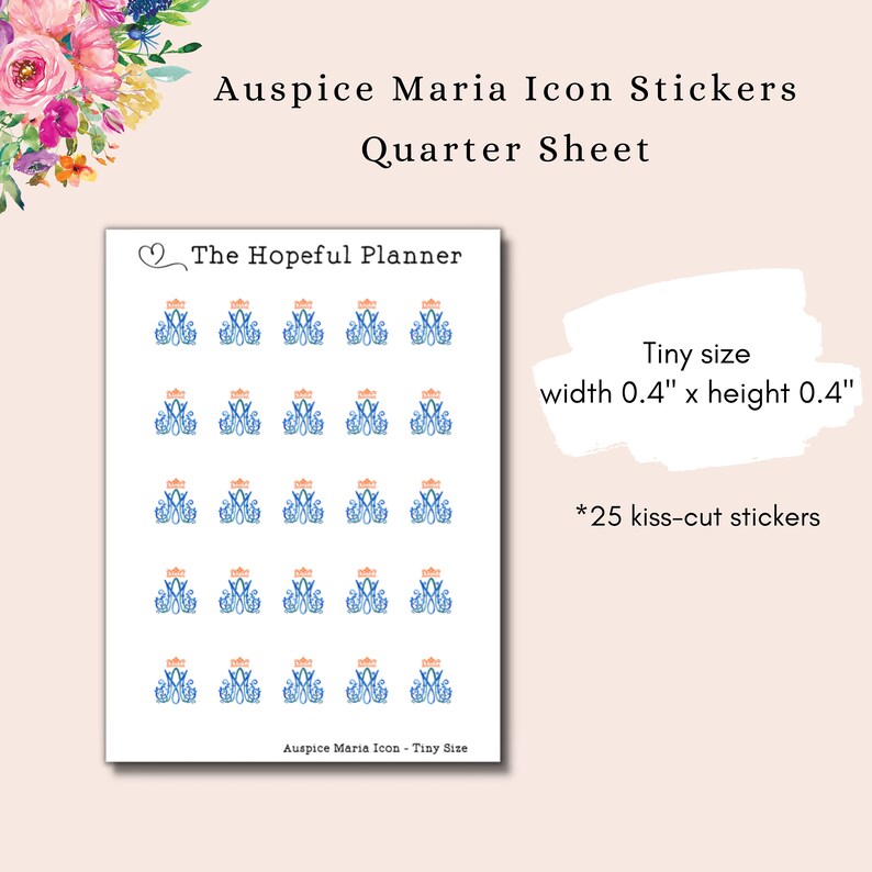 Auspice Maria Icon Stickers – Catholic Planner, Journal Stickers - Etsy ...