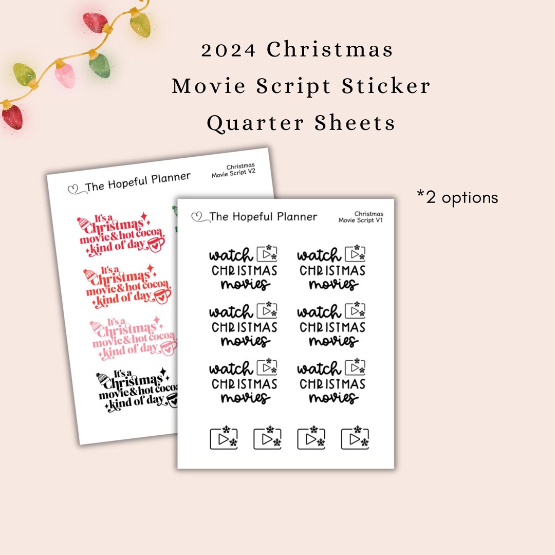 NEW 2024 Christmas Movie Script Stickers - Fun Christmas Movie Themed ...