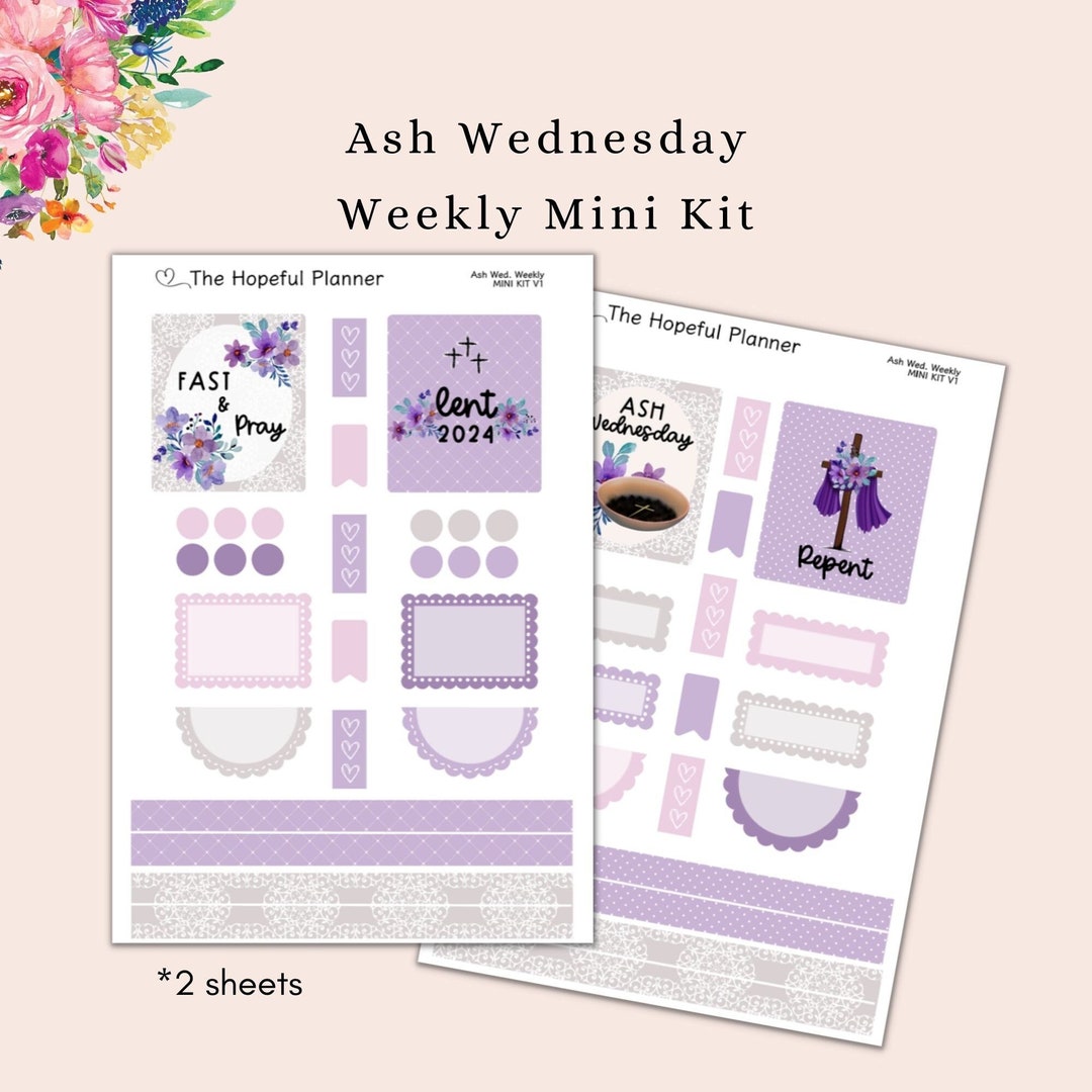Ash Wednesday Mini Sticker Kit 2024 Lent Decorative Sticker Sheets for ...