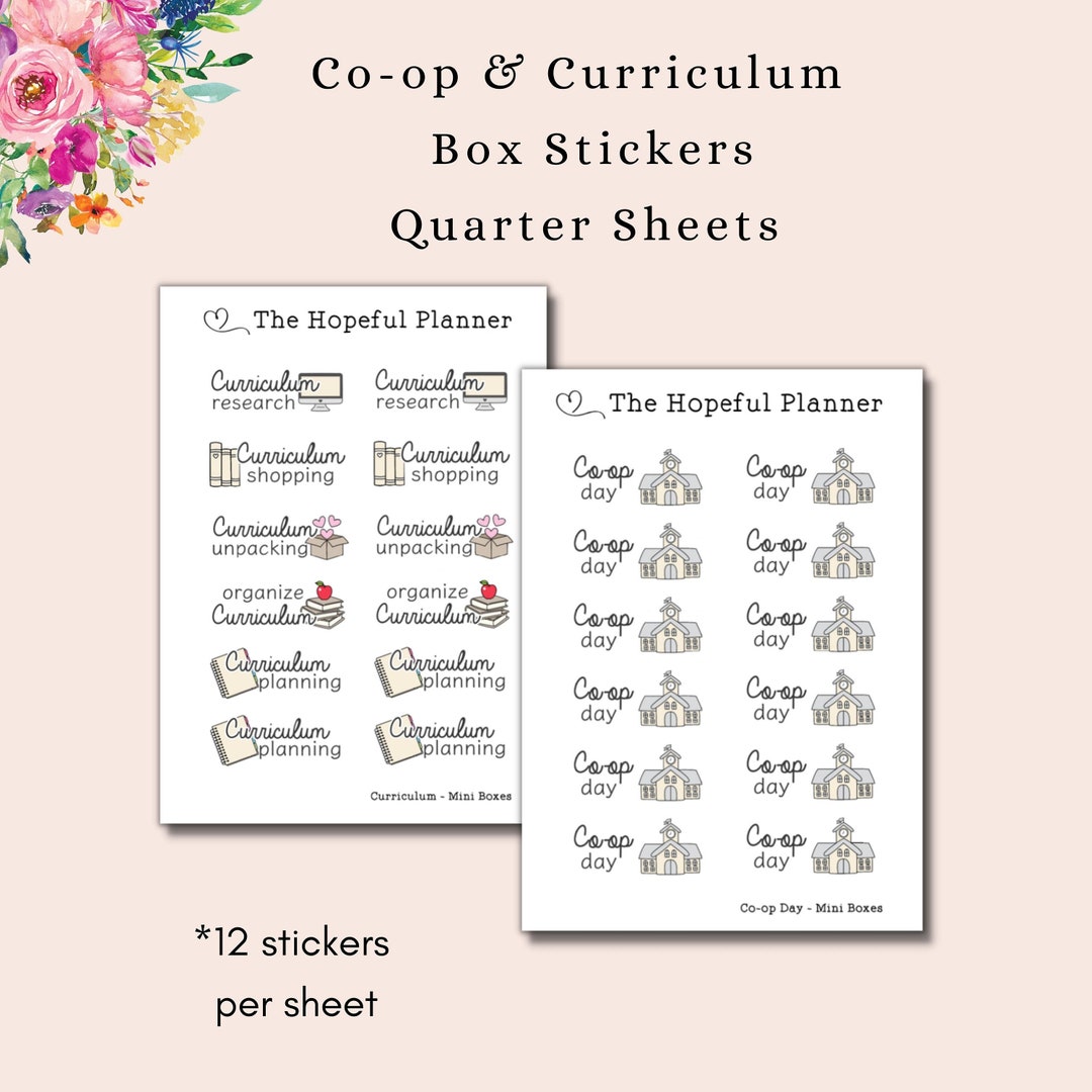 Co-op and Curriculum Planner Stickers - Small Box Stickers - Sticker ...