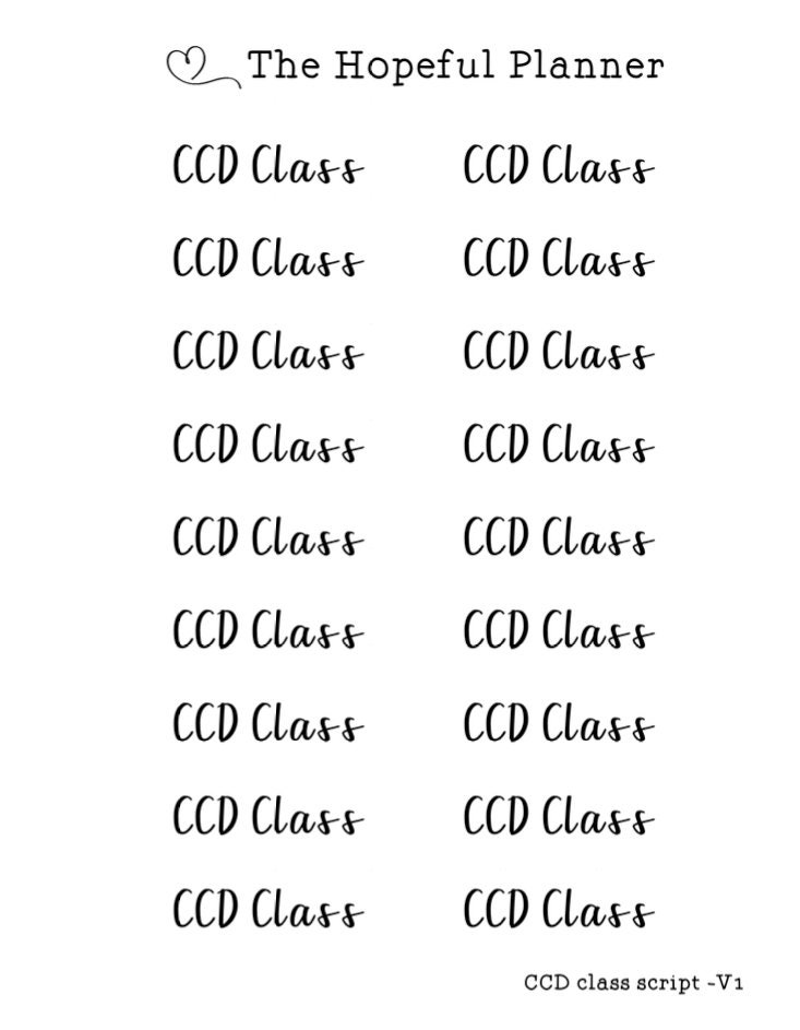 CCD Class Script stickers Catechism Teacher / Student class | Etsy
