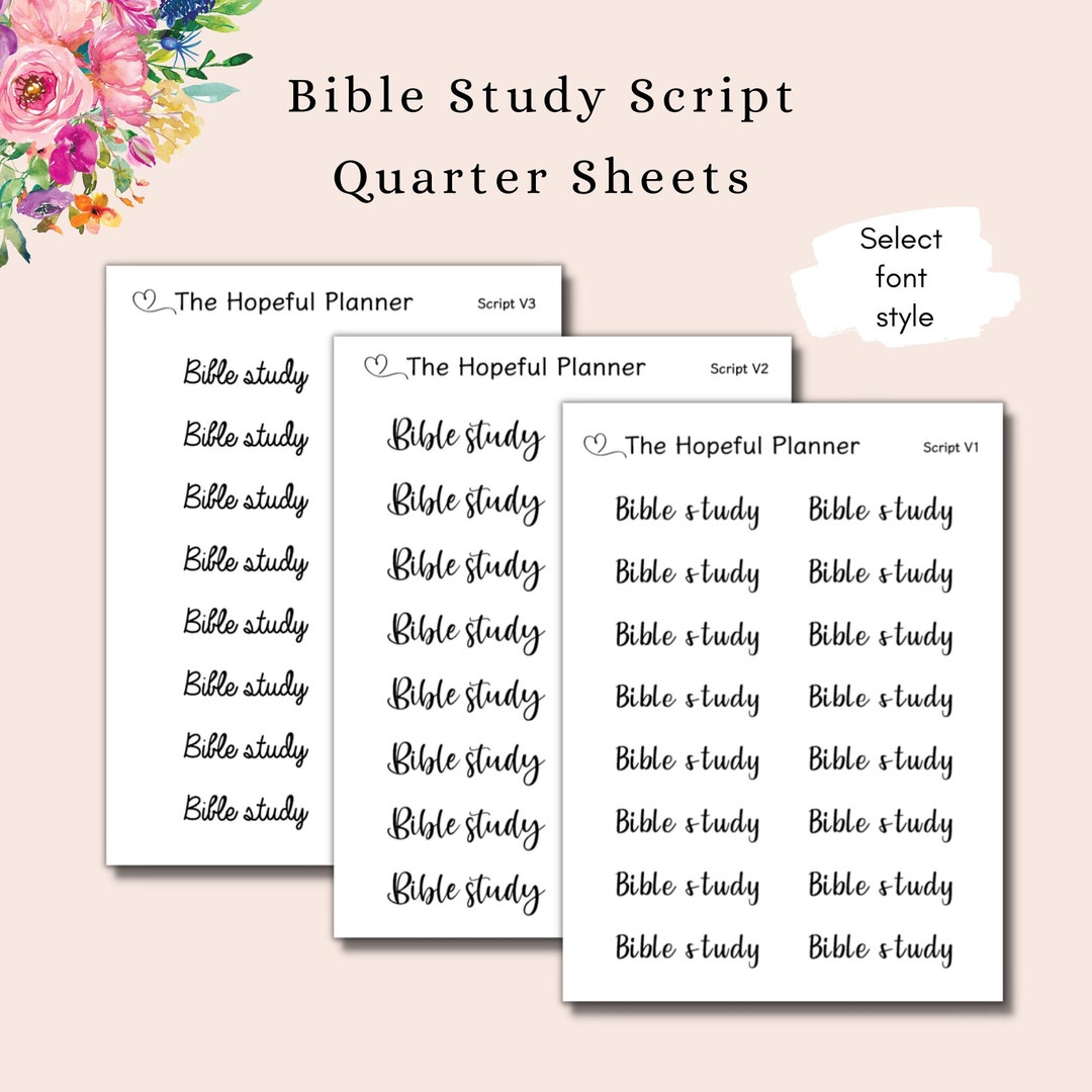 Bible Study Sticker Sheet - Scripture Reminder Stickers - Faith Planner ...