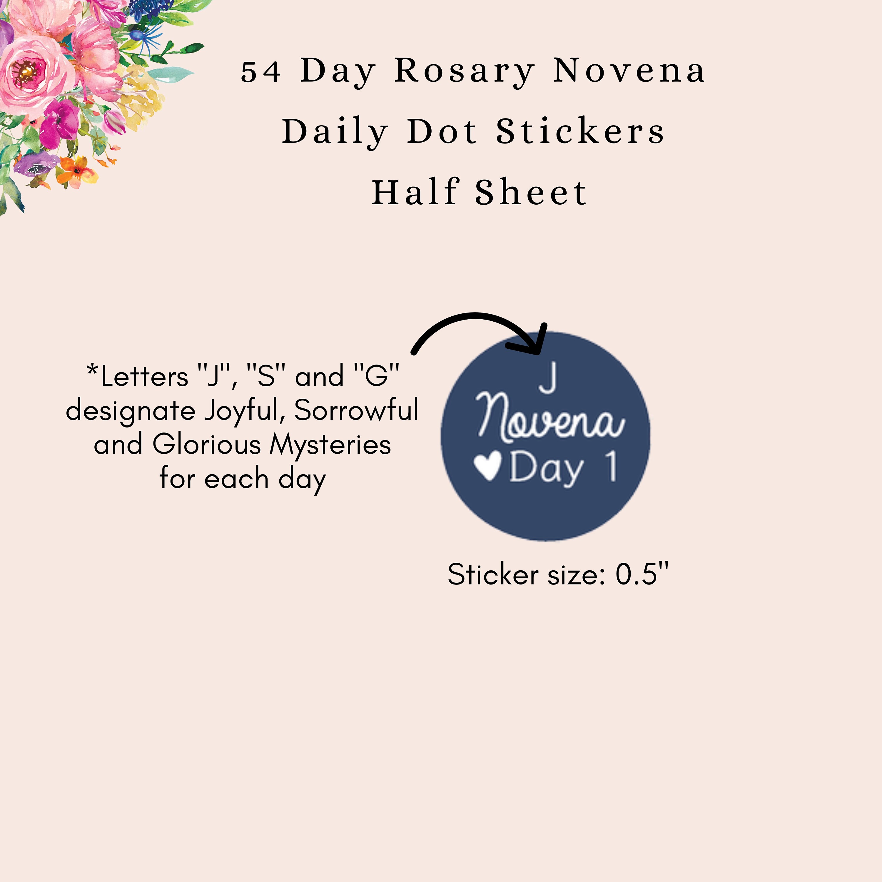 54 Day Rosary Novena Dot Tracker Stickers Catholic Devotion - Etsy