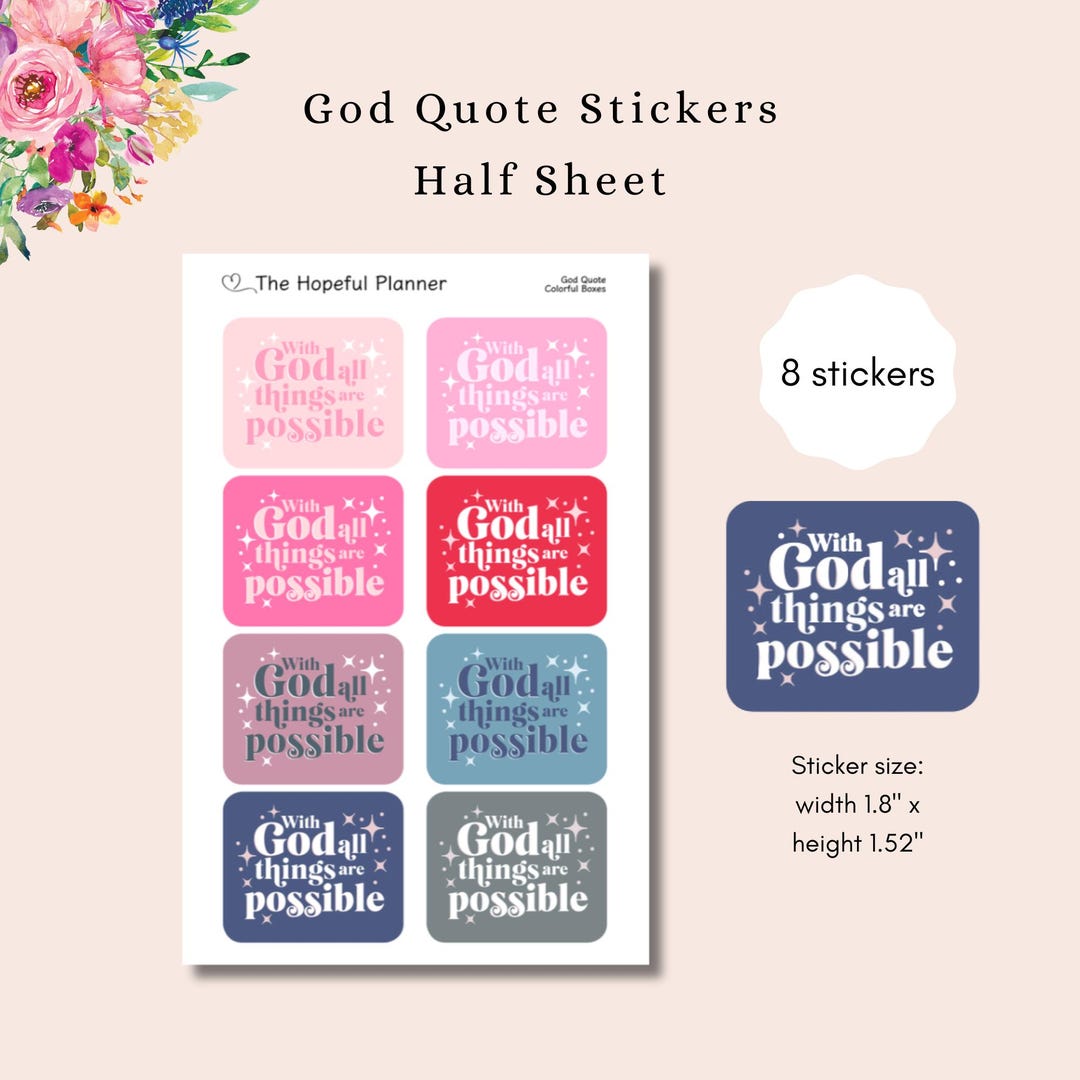 God Quote Planner Stickers: Christian Journaling Stickers - Etsy