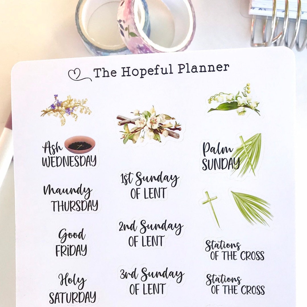 Lent Word Sampler Sticker Sheet V1 - Liturgical Stickers for Ash ...