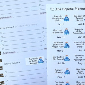 Marian Devotion & Feast Day Sticker Sheet Traditional Catholic Devotion ...