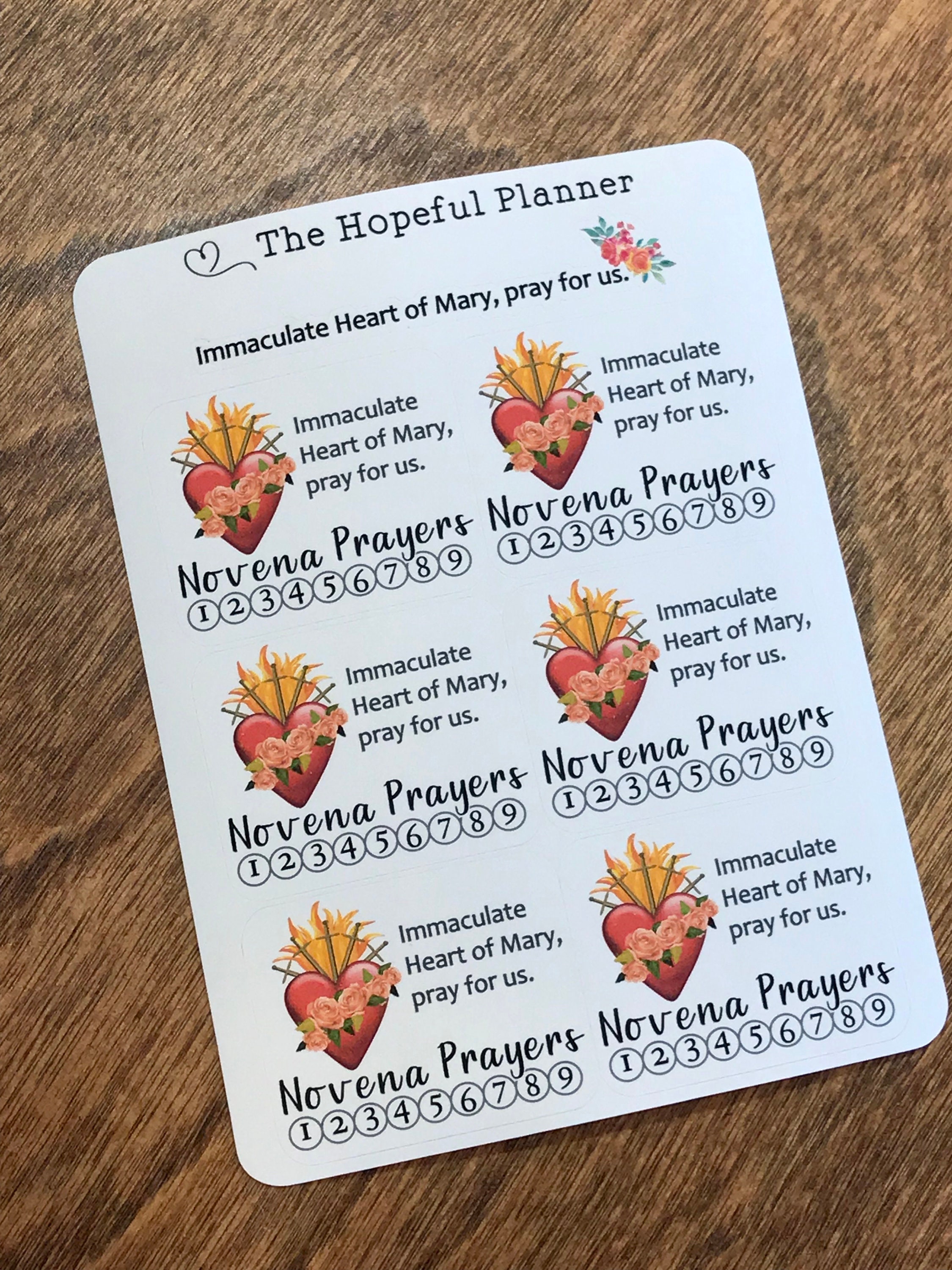 Immaculate / Sacred Heart of Mary Novena Sticker Catholic | Etsy