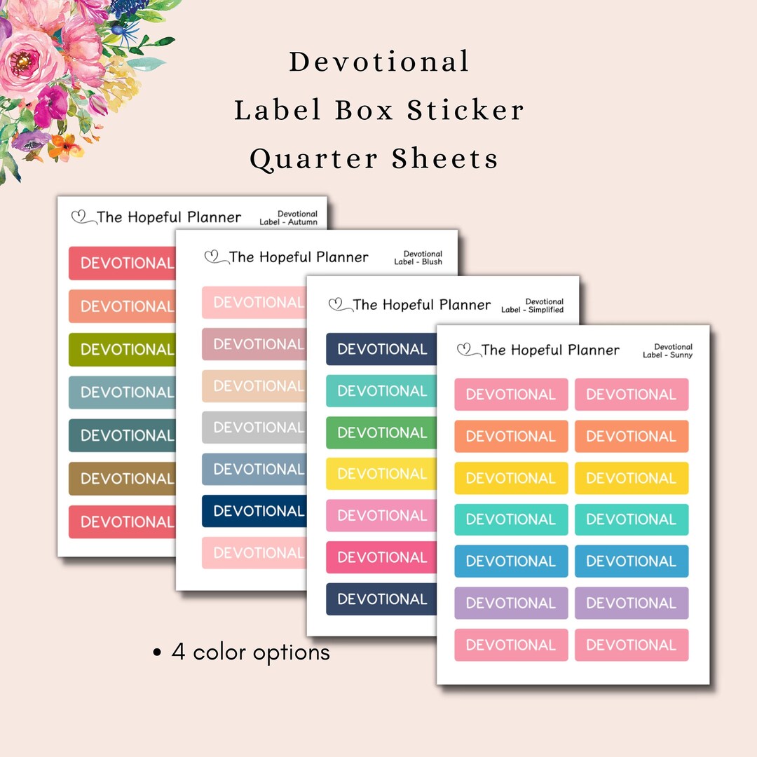 Devotional Label Box Stickers Christian Devotional Time Reminder ...