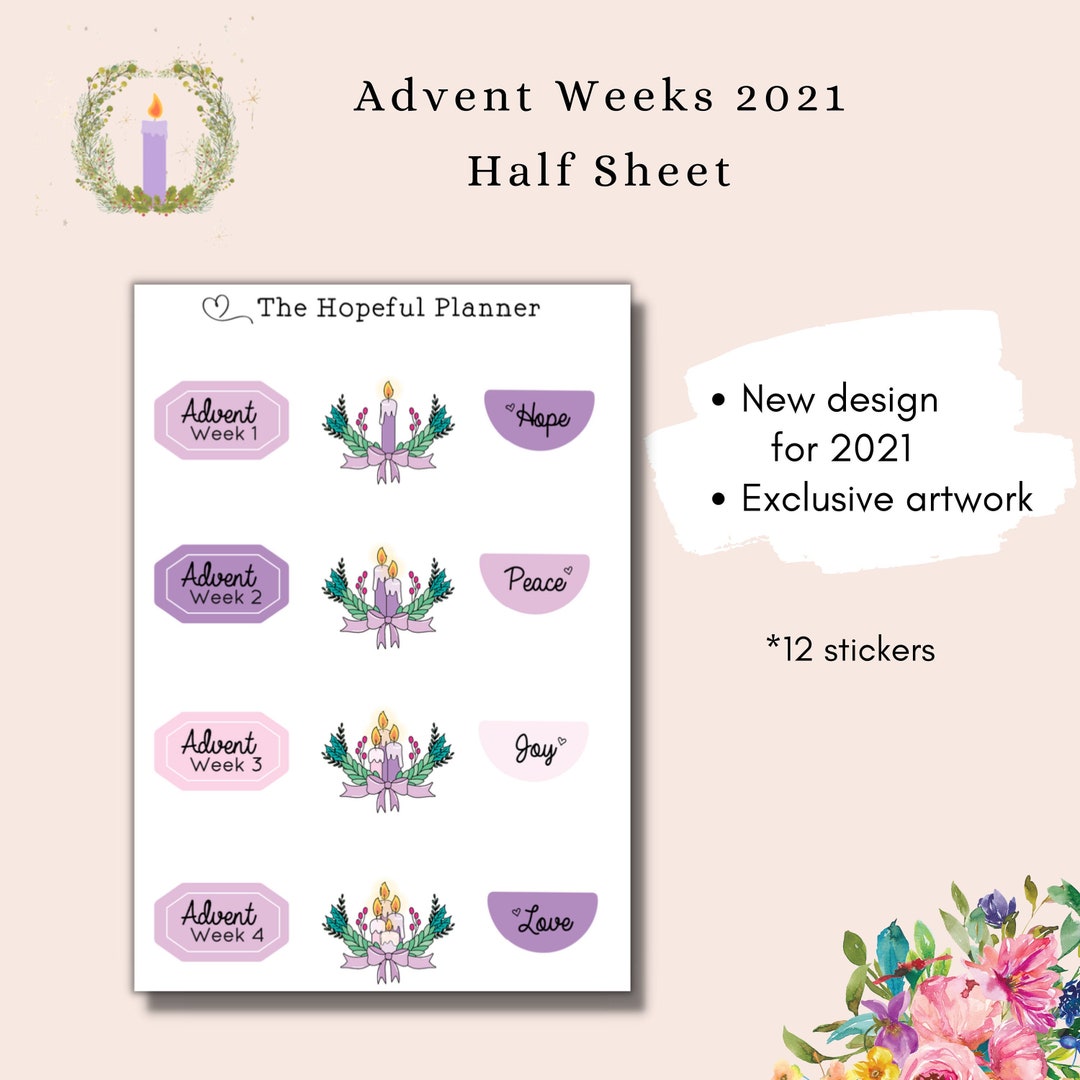 Advent Weeks 2021 Stickers - Christian Planner / Journal Sticker Sheets ...