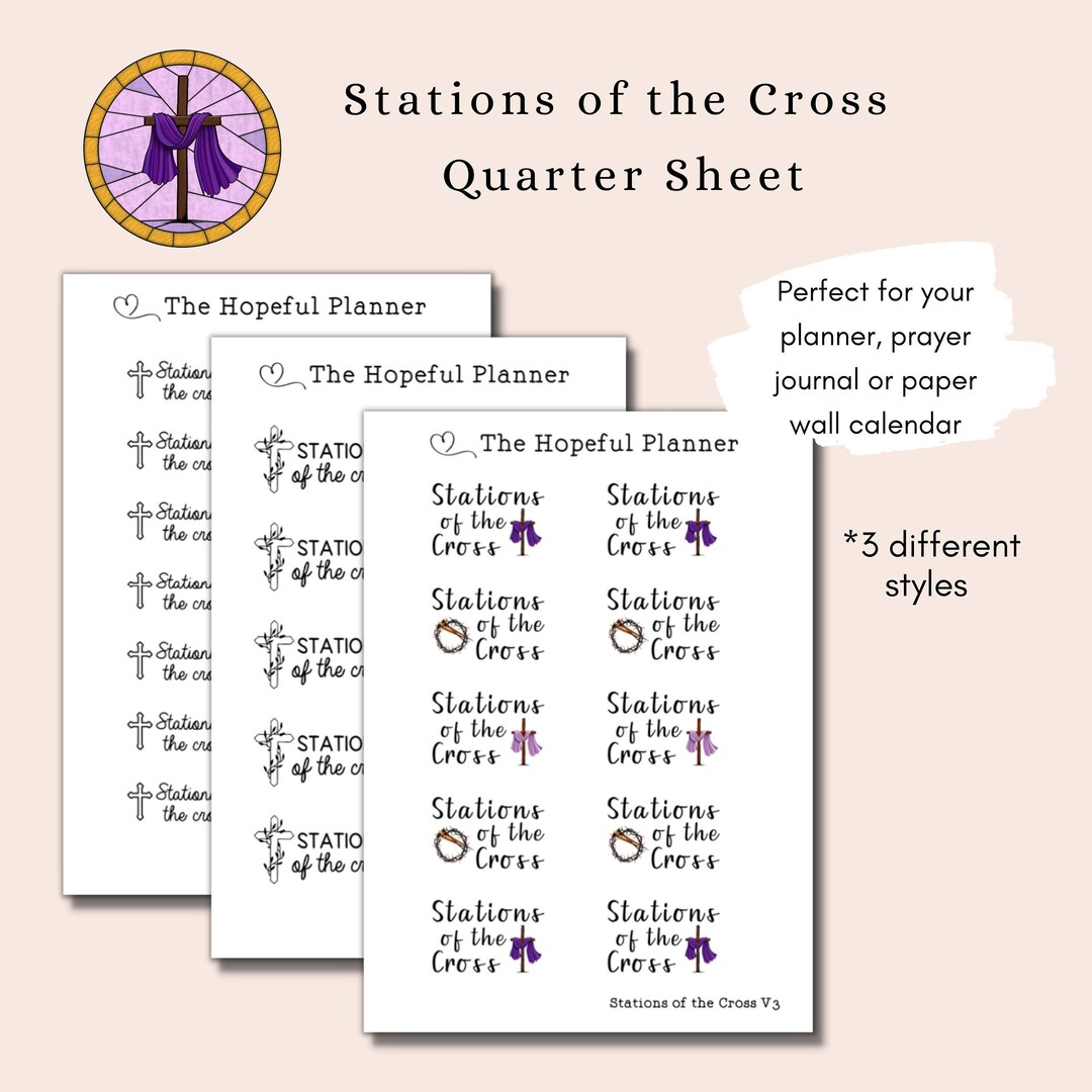 Stations of the Cross Sticker Sheets Lent Devotional Reminder Stickers ...