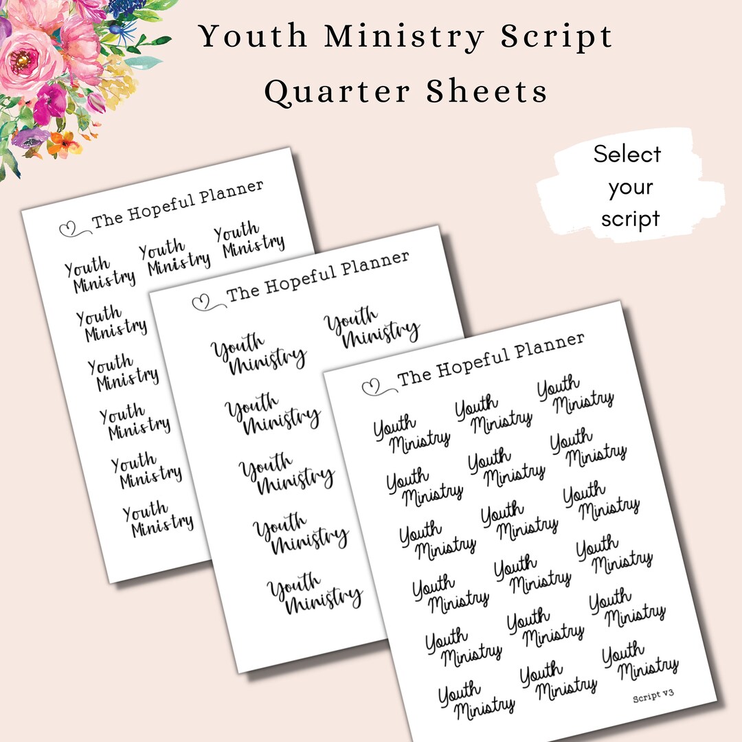 Youth Ministry Script Sticker- Group Meeting Reminder - Christian ...