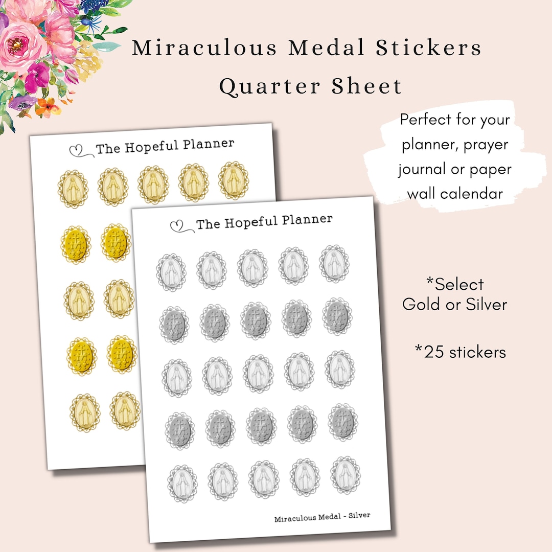 Miraculous Medal Icon Stickers - Traditional Catholic Prayer / Devotion ...