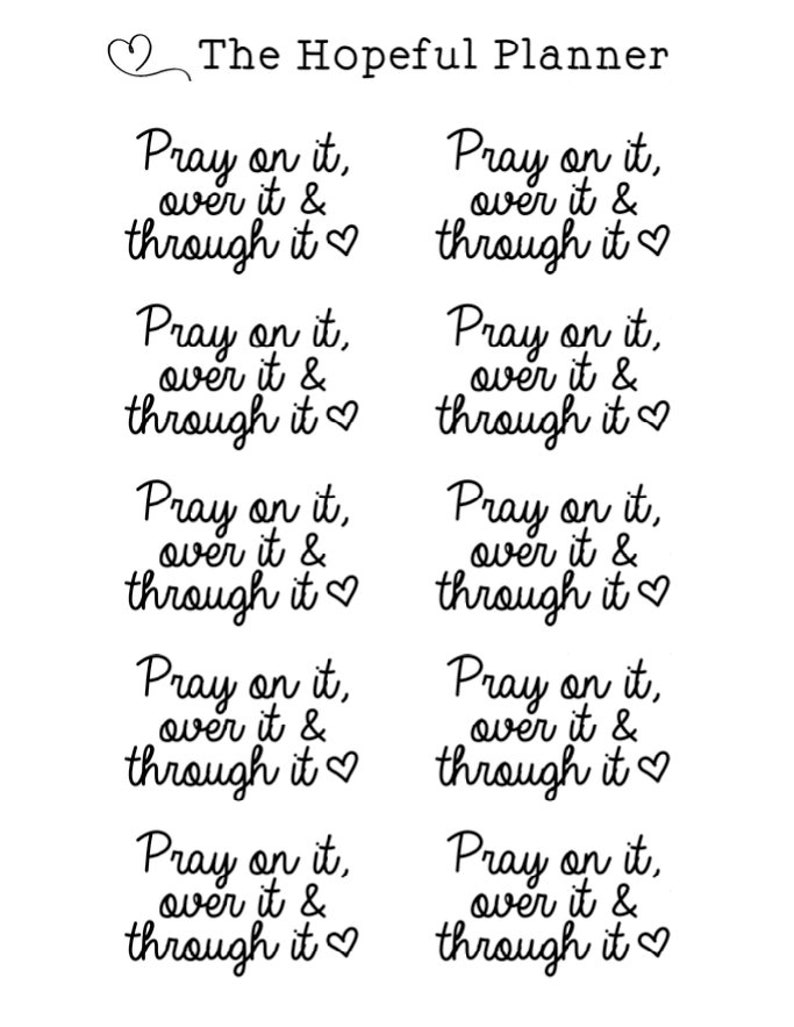 Prayer Quotes Script Stickers Christian Stickers for - Etsy