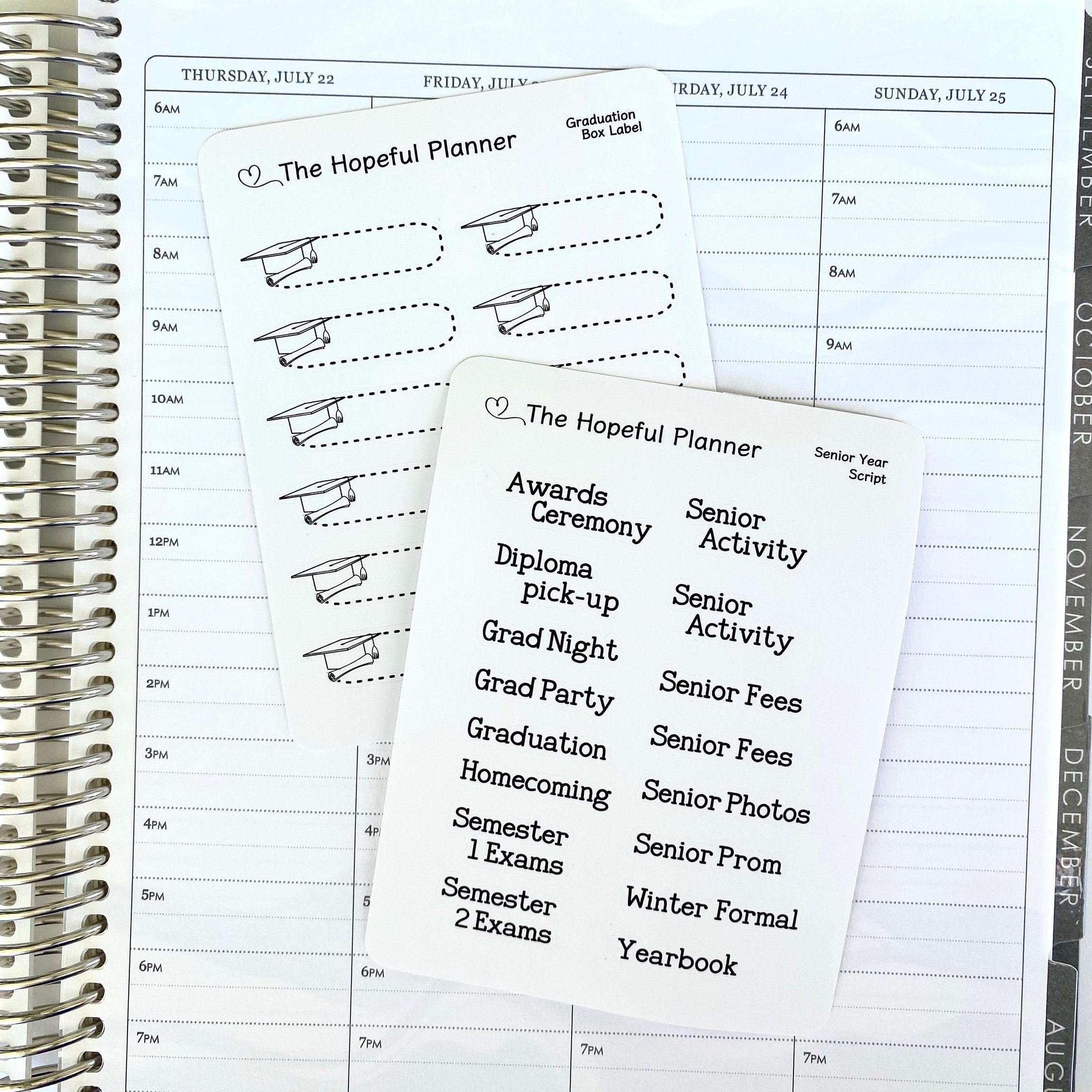 2024 High School Senior Year Sticker Sheets - Senior Year Activities ...