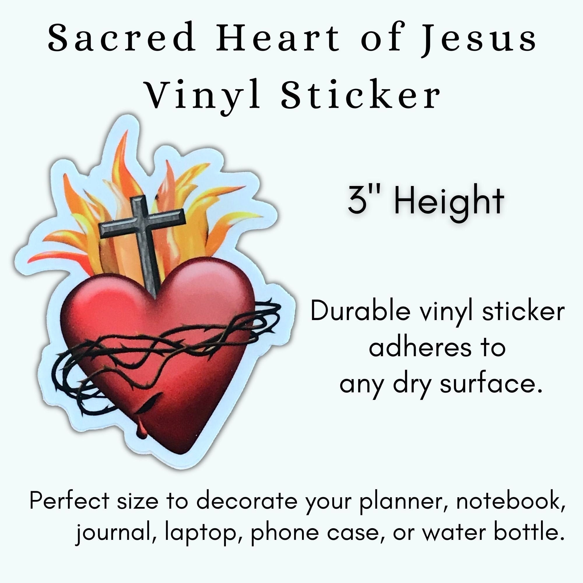 Sacred Heart of Jesus Catholic Vinyl Decal Sticker Catholic - Etsy
