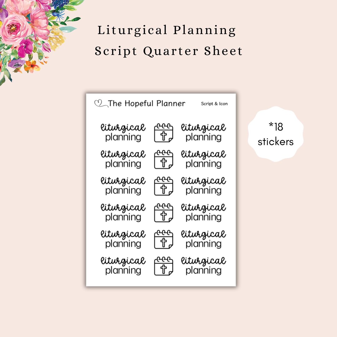 Liturgical Planning Sticker Sheet - Church Seasons Planning Stickers ...
