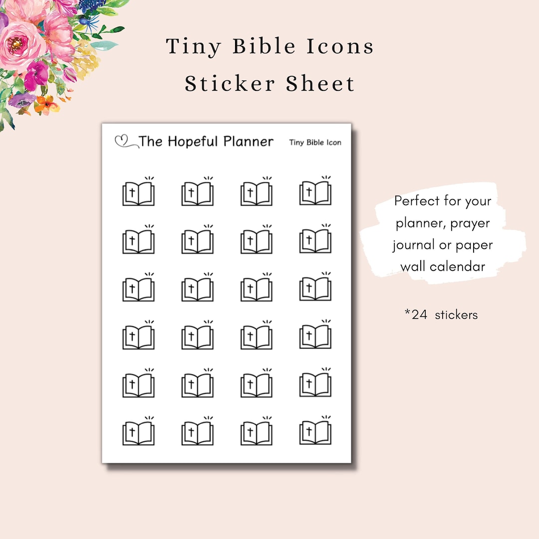 Tiny Bible Icon Stickers Scripture Study Reminder Sticker Sheet Planner ...