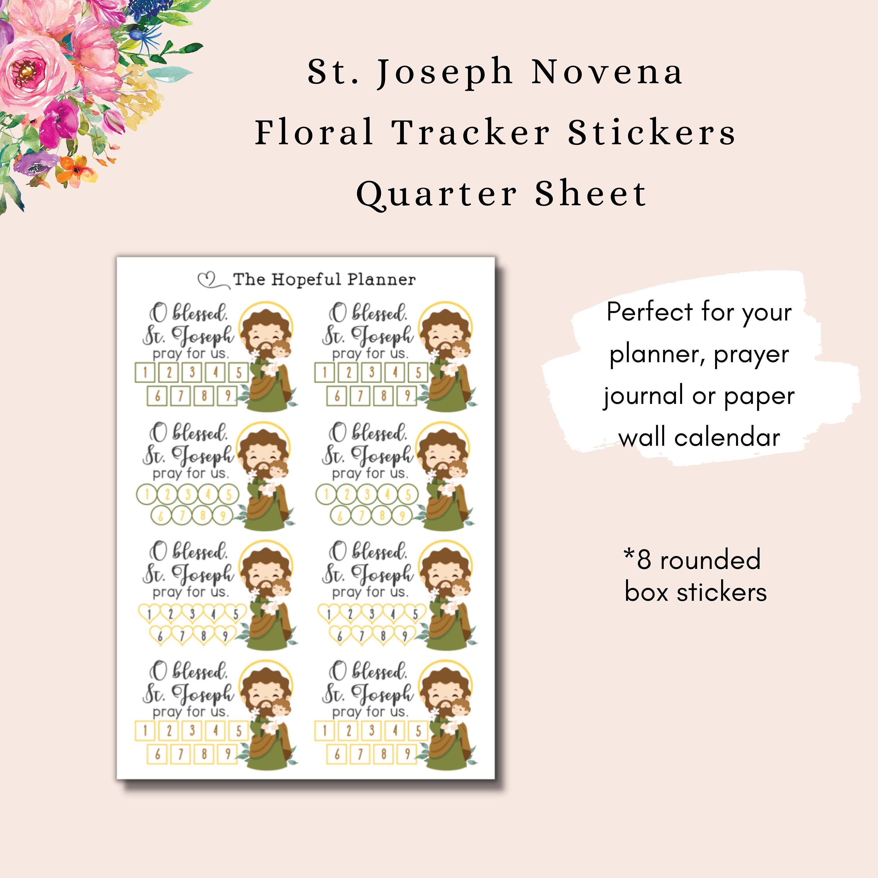 St. Joseph Novena Stickers Traditional Catholic Novena - Etsy