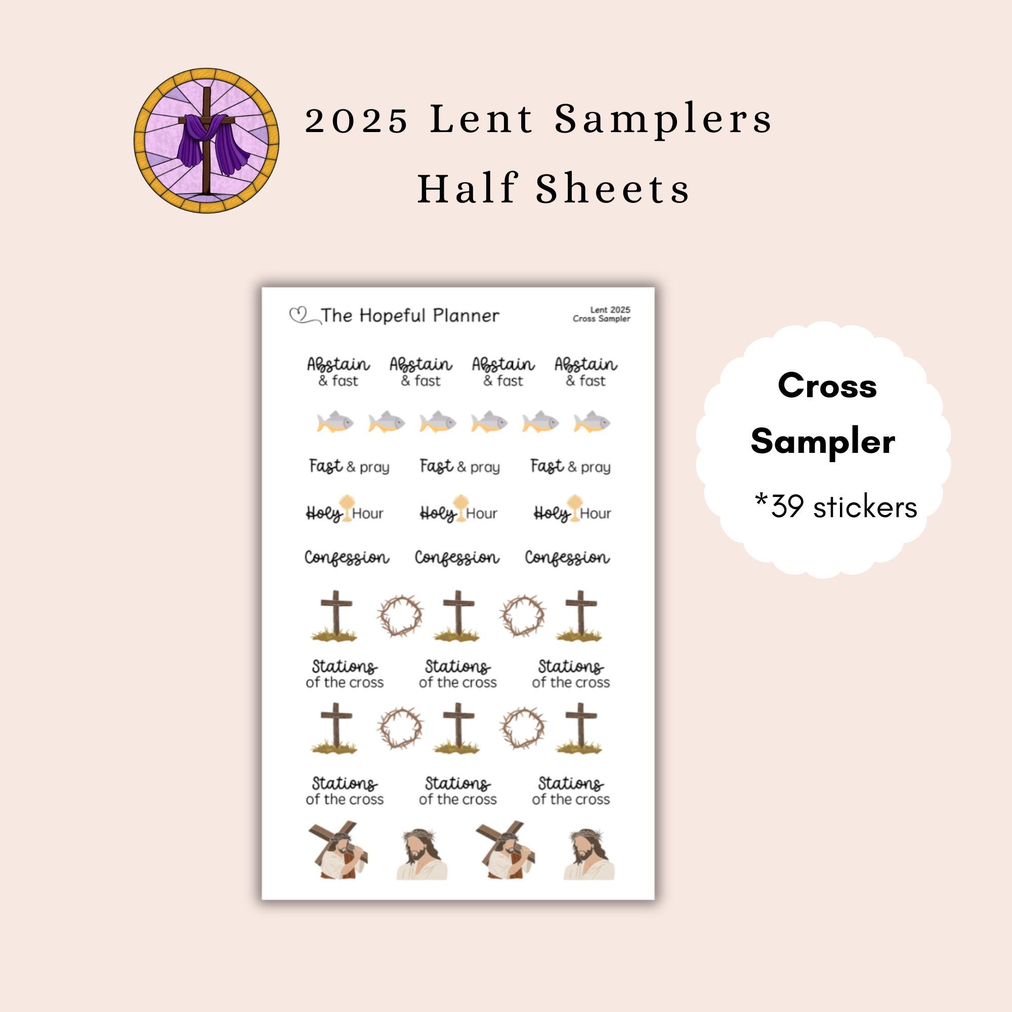 2025 Lent Planner Stickers: Christian Faith, Liturgical Sampler Sheets ...