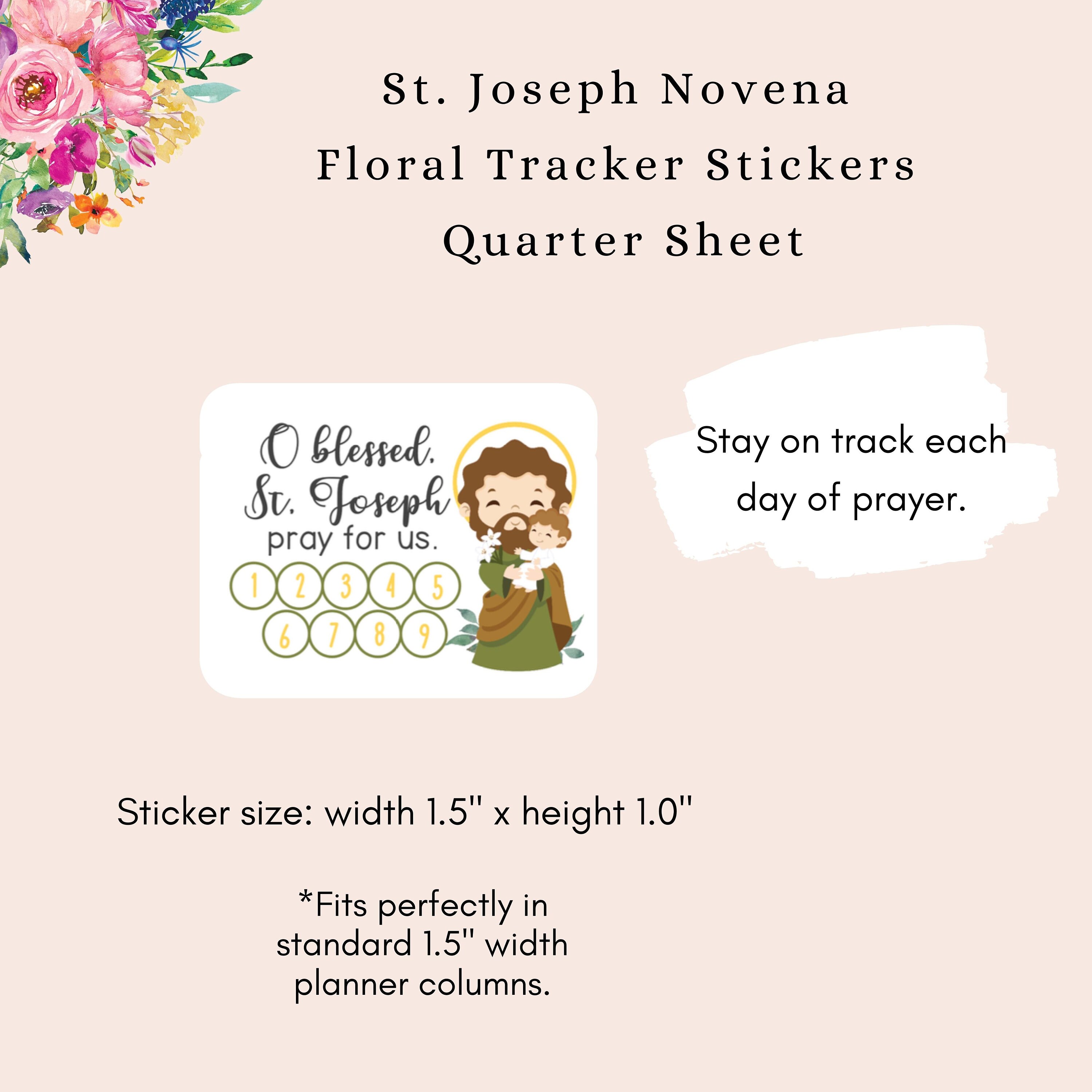 St. Joseph Novena Stickers - Traditional Catholic Novena Prayer Tracker ...