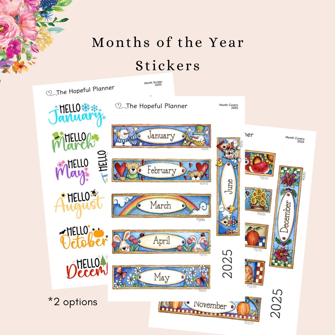 Months of the Year Stickers - Bright Monthly Themed Sticker Sheets for ...