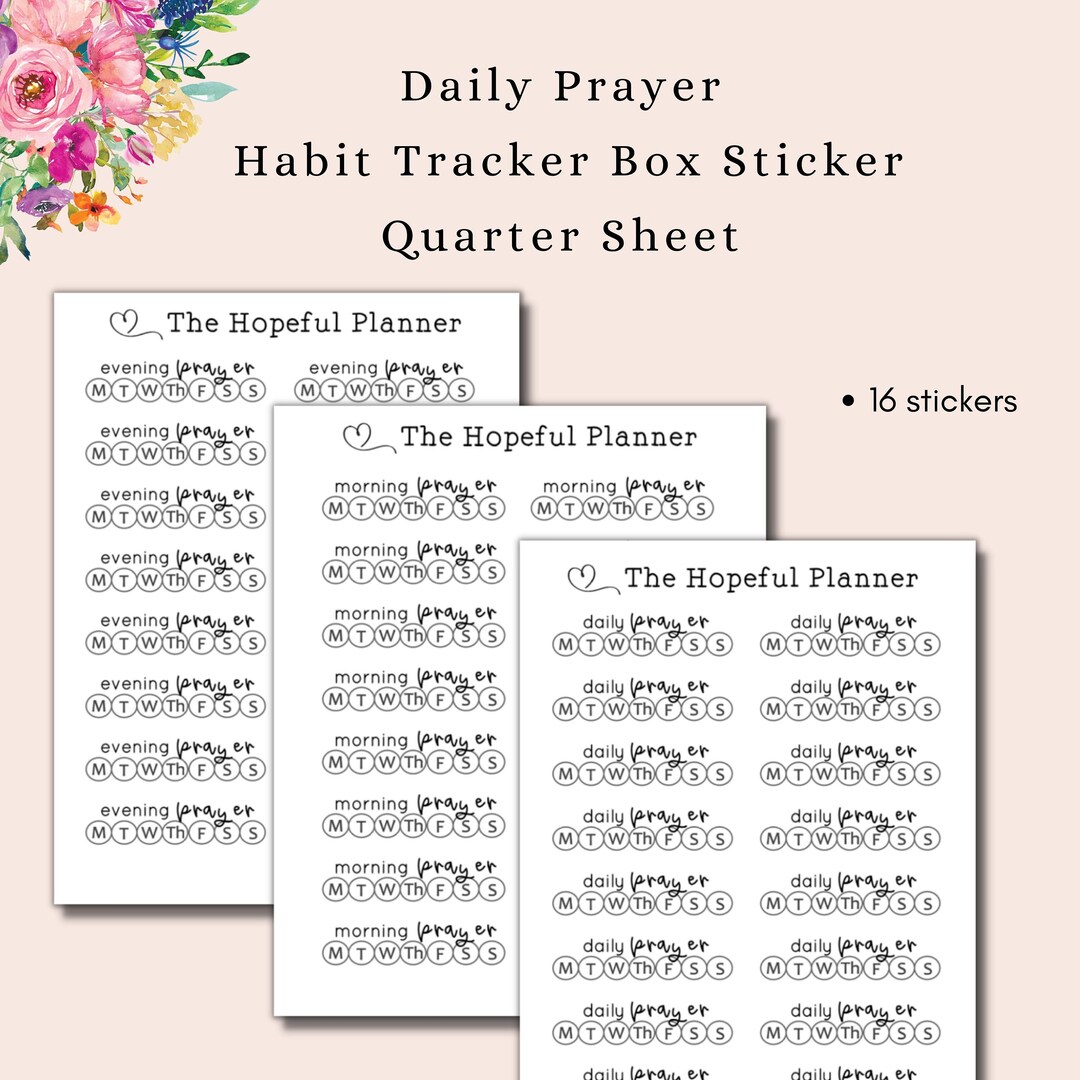 Daily, Morning, Evening Prayer Weekly Habit Tracker Stickers - Weekly ...