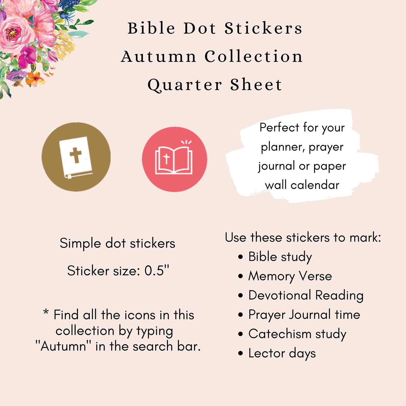 Bible Dot Sticker Sheets Autumn Collection Small Bible - Etsy