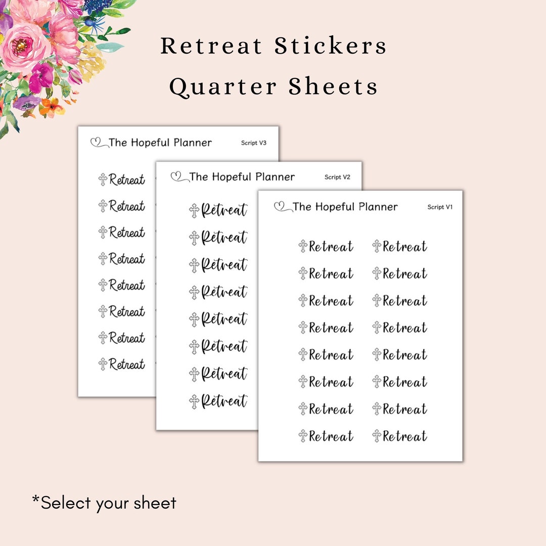 Retreat Sticker Sheets - Church Reminder Stickers - Christian Stickers ...
