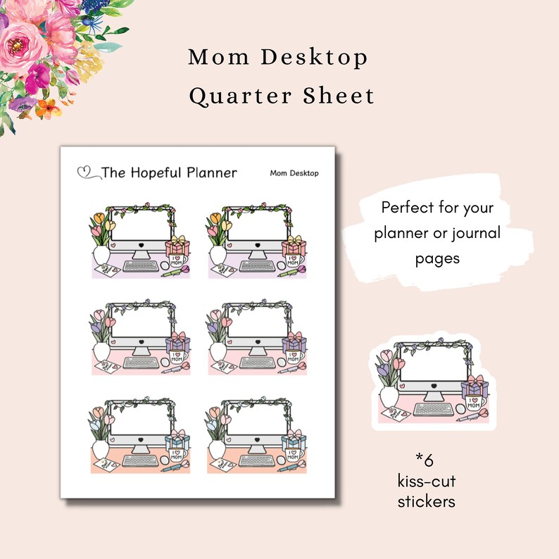 Mom 2023 Desktop & Quote Sticker Sheets Cute Mother's - Etsy