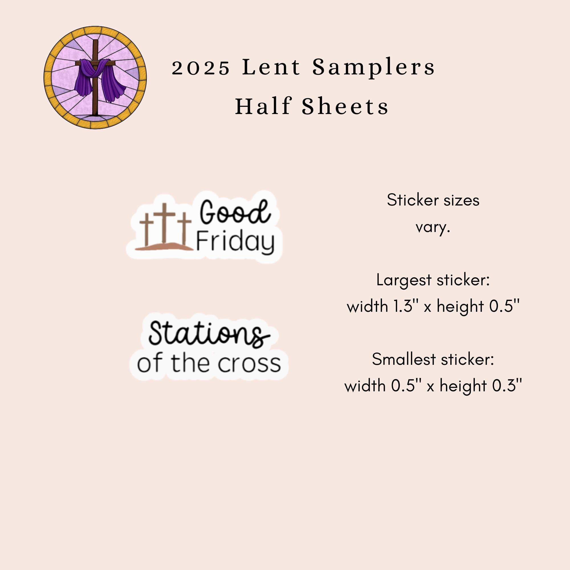 2025 Lent Planner Stickers: Christian Faith, Liturgical Sampler Sheets ...