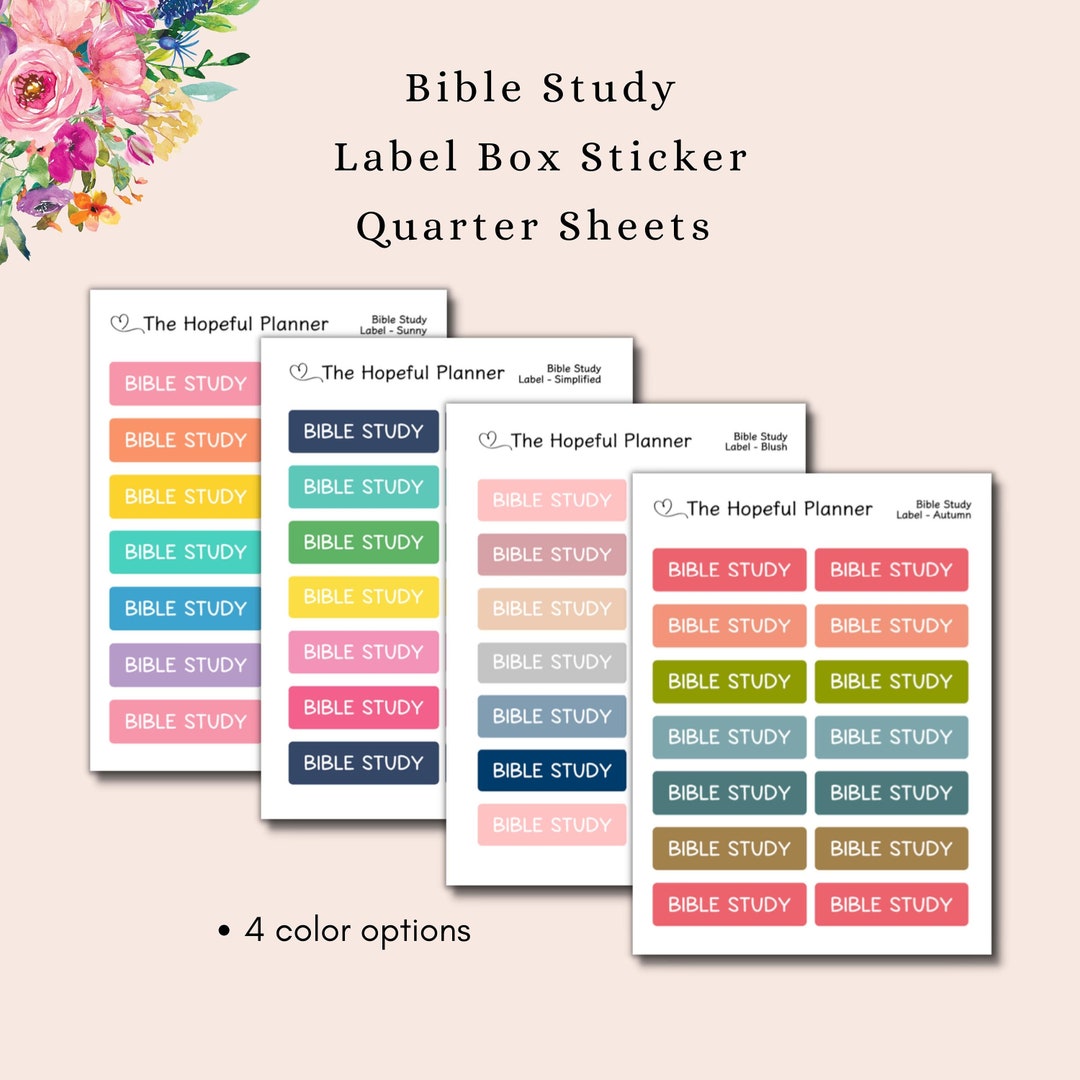 Bible Study Label Box Stickers Scripture Study Reminder Sticker Sheets ...