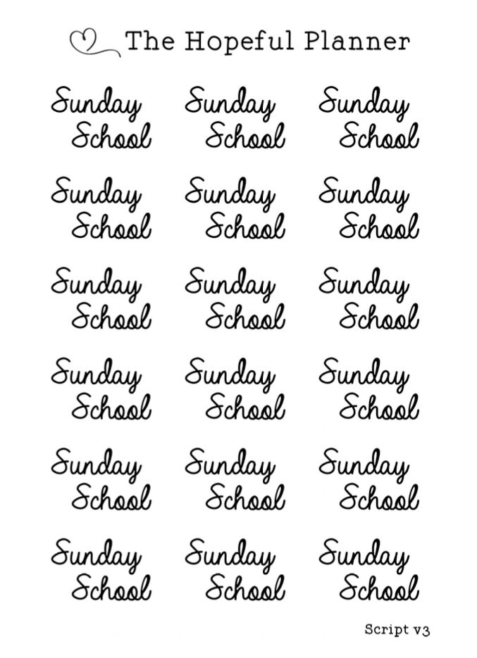 Sunday School Script Sticker - Catechism Class Reminder - Christian ...