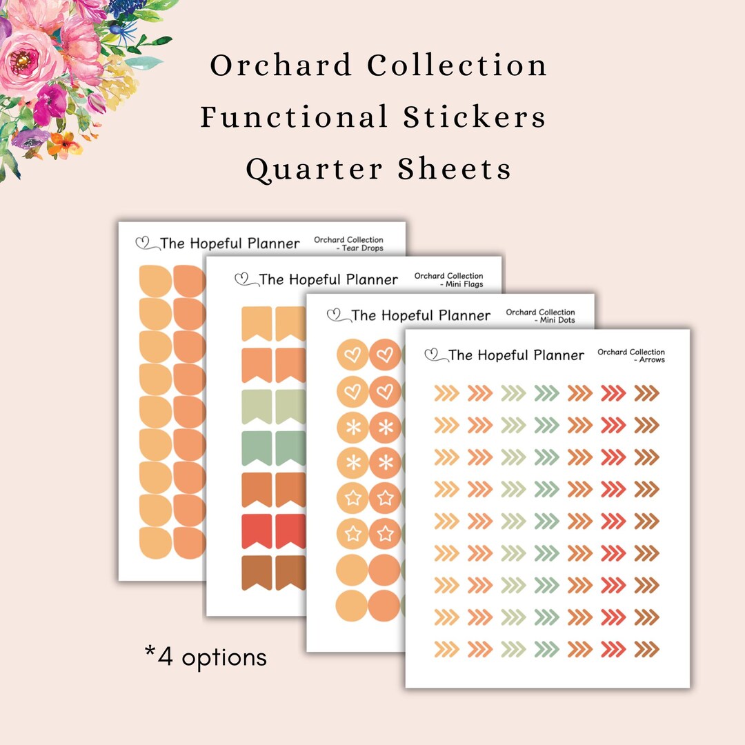 Orchard Collection Planner Stickers: Mini Arrows, Dots, Flags ...