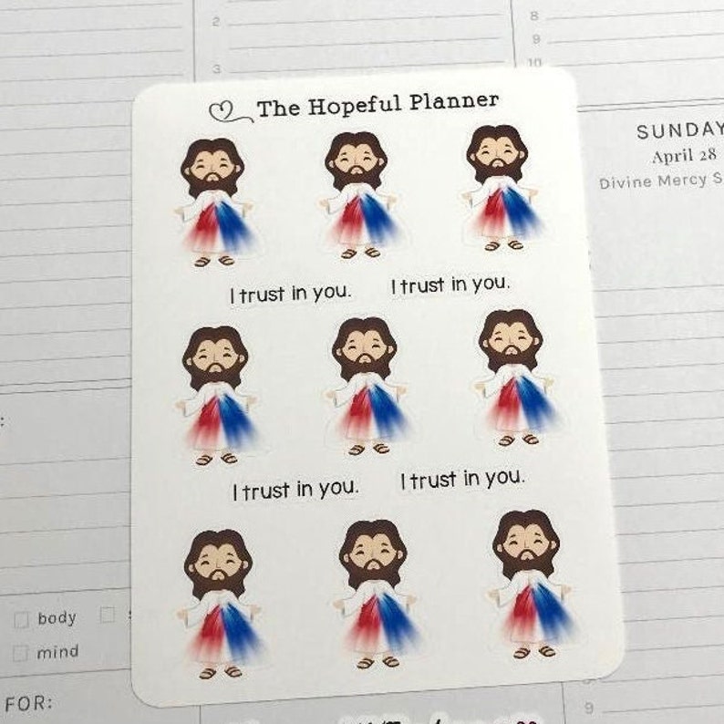 Jesus Divine Mercy Icon Stickers Catholic Devotion / Prayer - Etsy