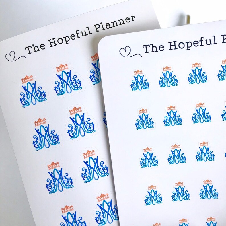 Auspice Maria Icon Stickers – Catholic Planner, Journal Stickers - Etsy ...