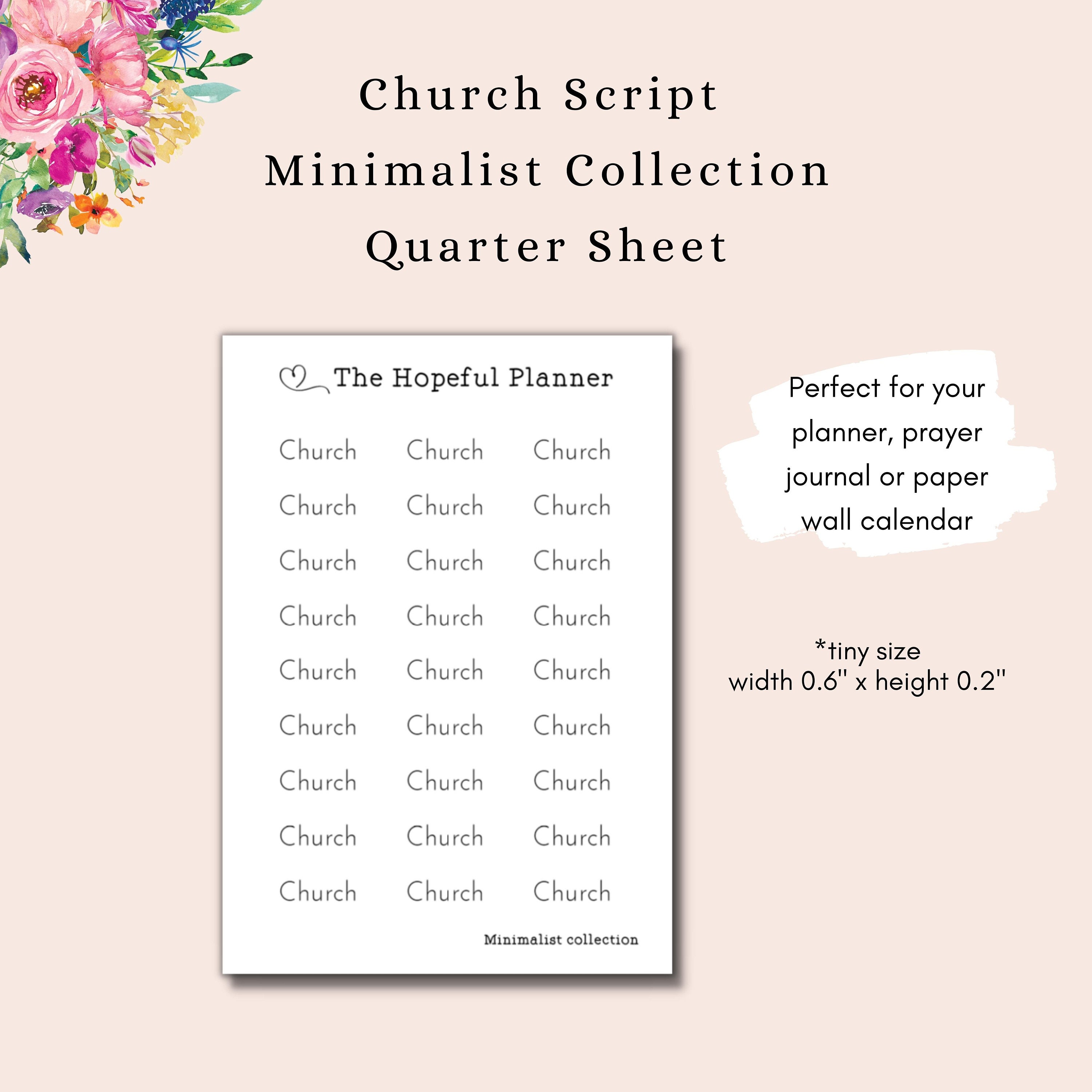 Christian Script Set 1 Sticker Sheets Minimalist Collection - Etsy