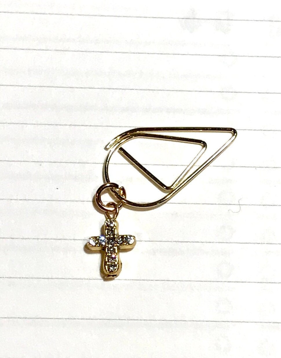 Tiny Cross Charm and Small Paperclip Planner / Journal | Etsy