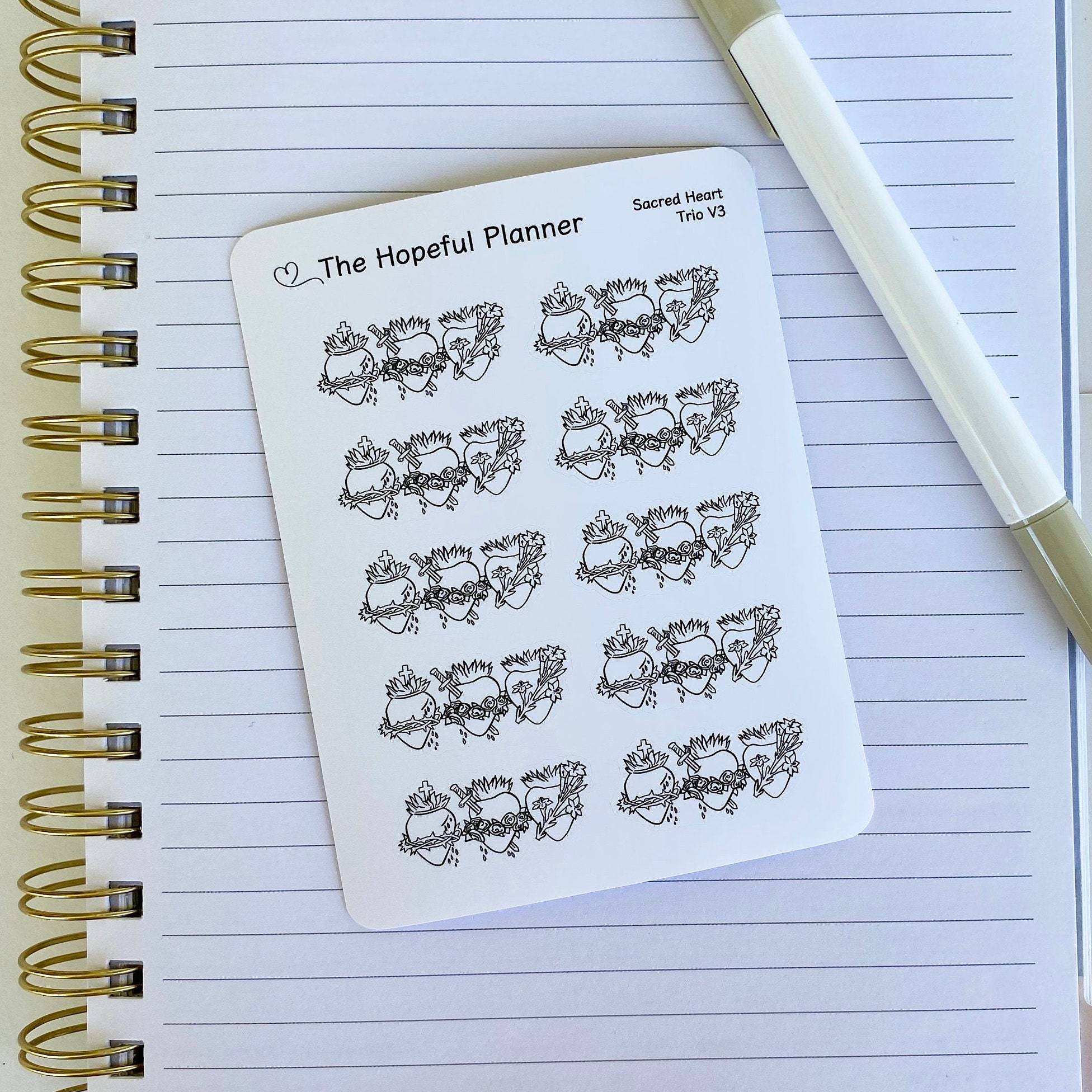 Sacred Heart Icons V3 Sticker Sheets - Catholic Prayer / Devotion ...