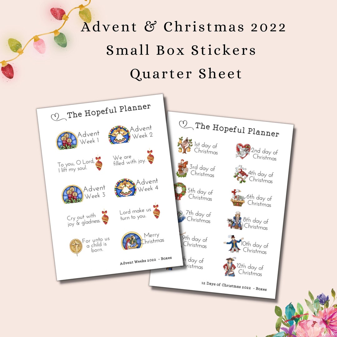 Advent & Christmas 2022 Mini Box Stickers - Christian Planner and ...