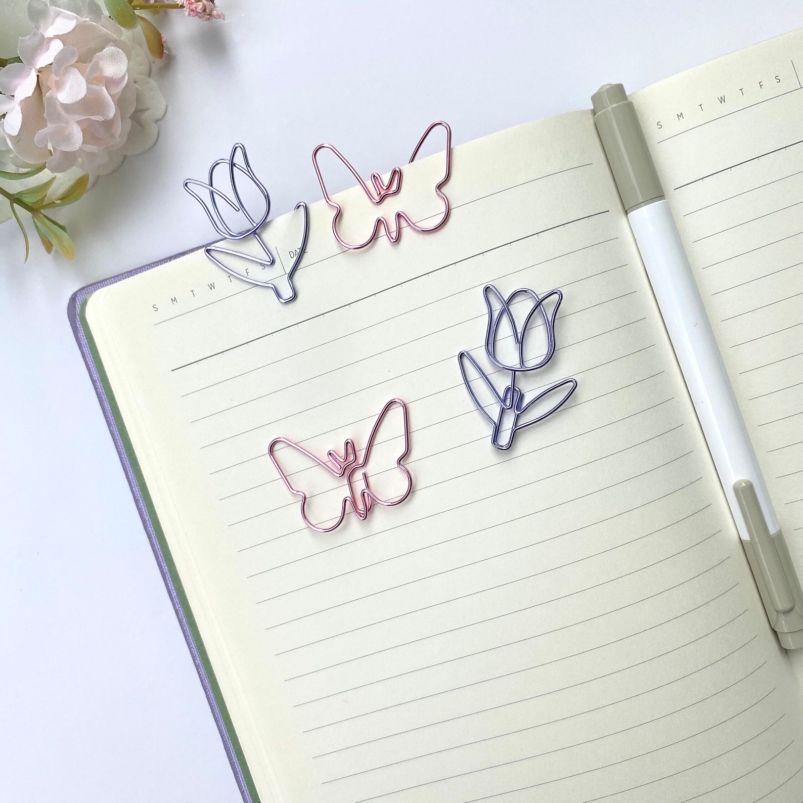 Butterfly and Tulip Paperclip Set - Planner / Journal Paperclips ...