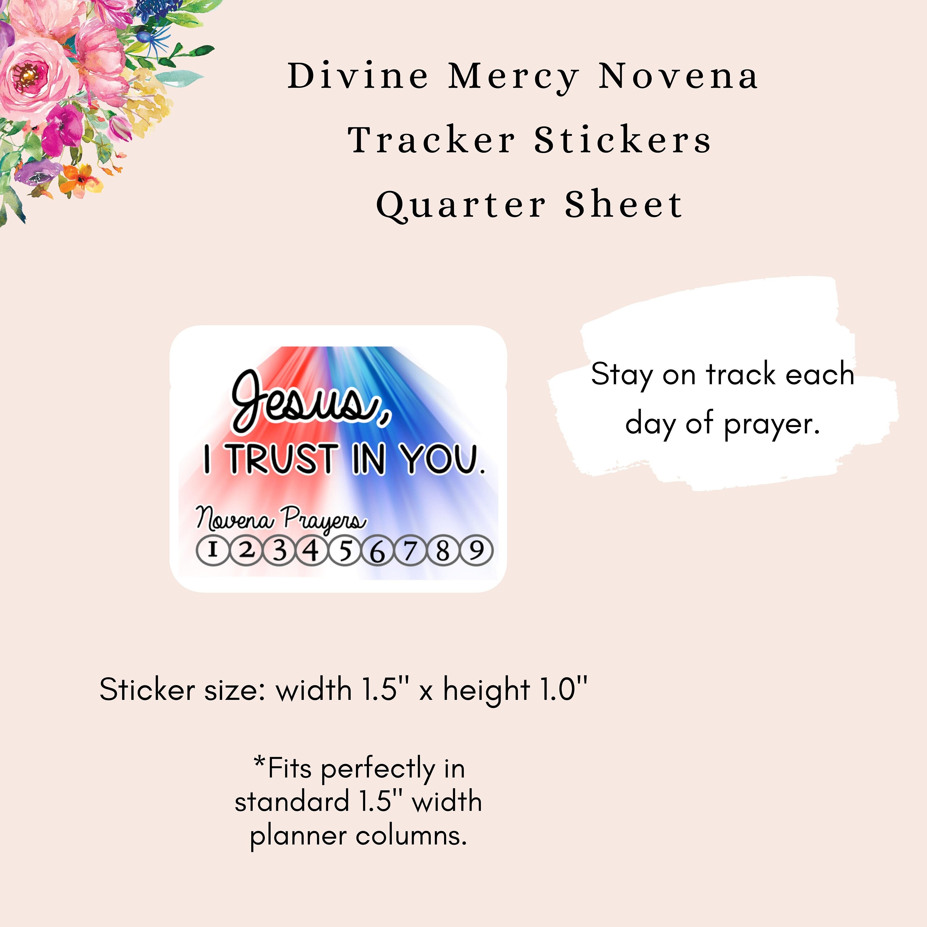 Divine Mercy Novena Tracker Sticker Sheet Catholic Prayer / - Etsy