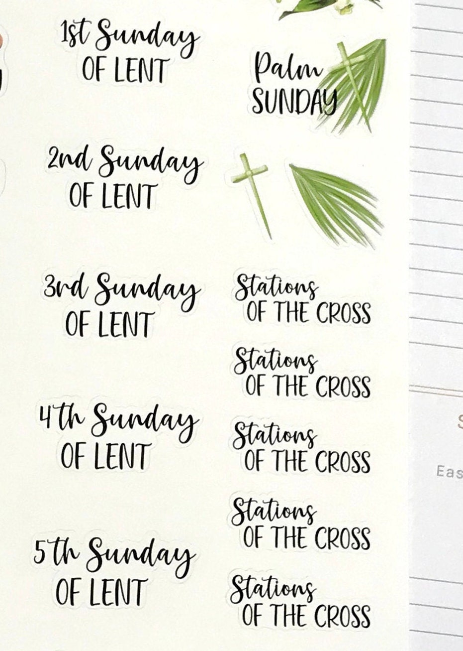 Lent Word Sampler Sticker Sheet V1 Liturgical Reminder - Etsy