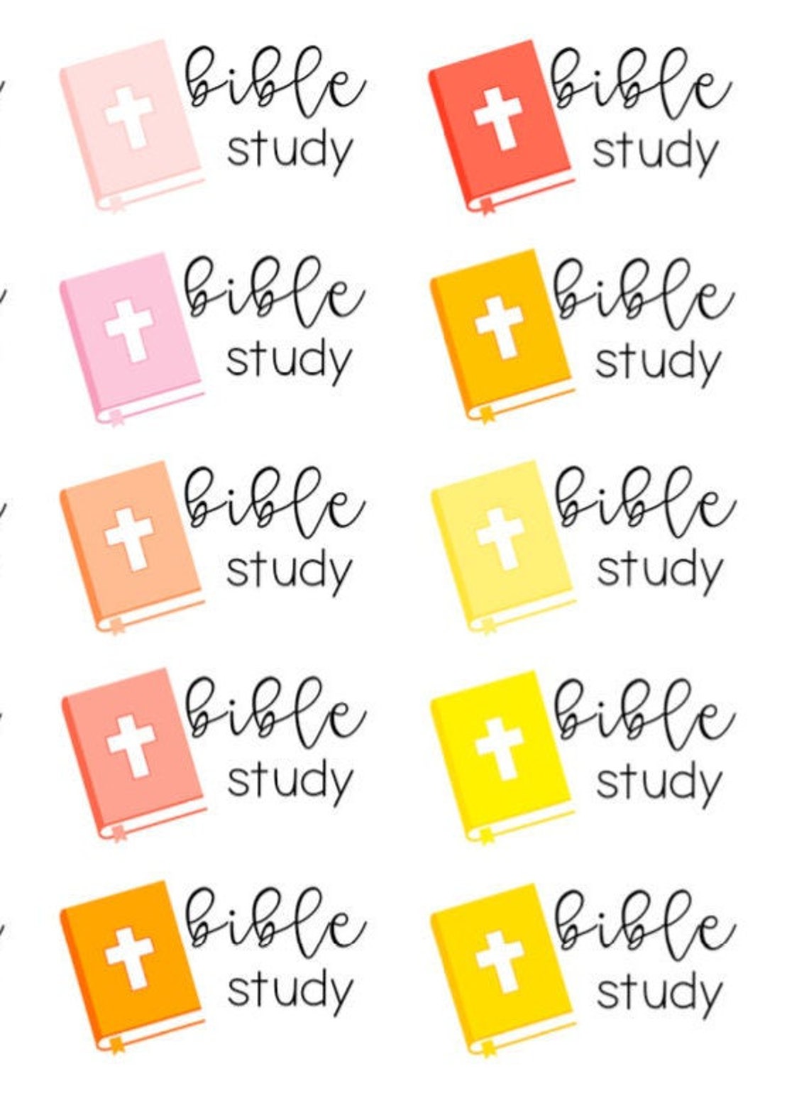 Colorful Bible Study and Icon Christian Planner Sticker - Etsy