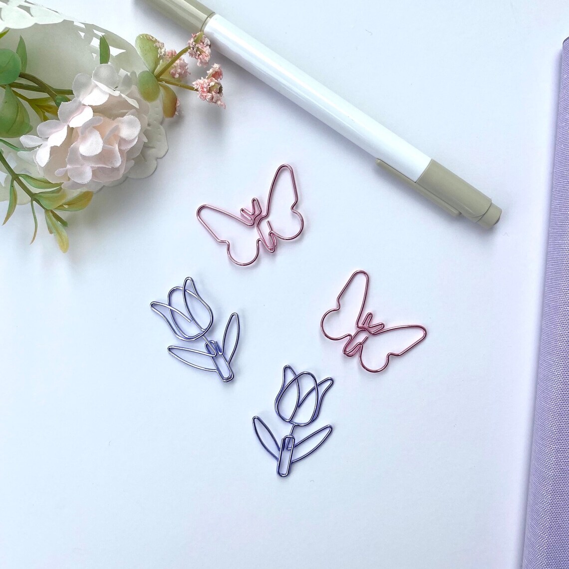 Butterfly and Tulip Paperclip Set - Planner / Journal Paperclips ...