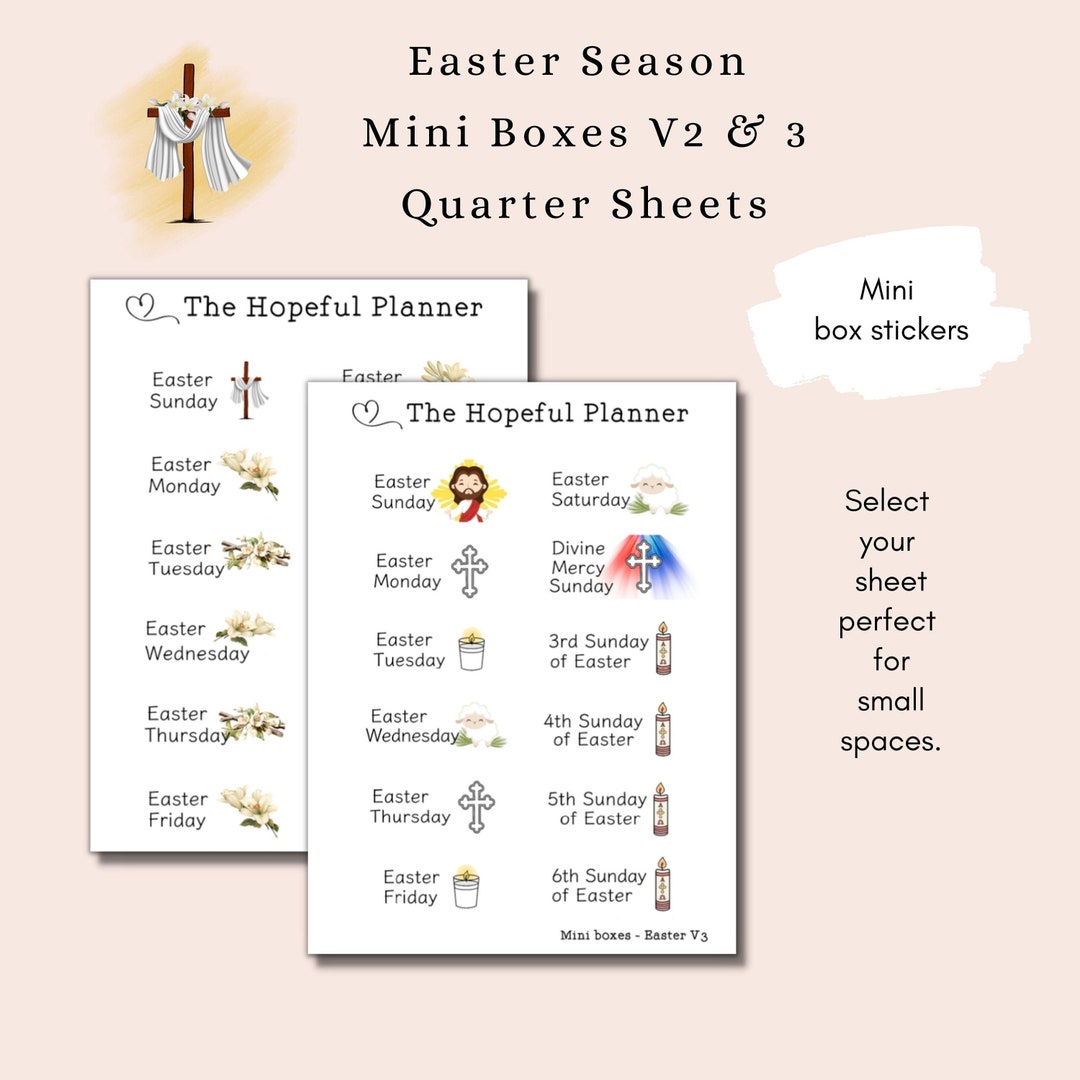 Easter Season Mini Box Stickers - Christian Planner / Journal Sticker ...