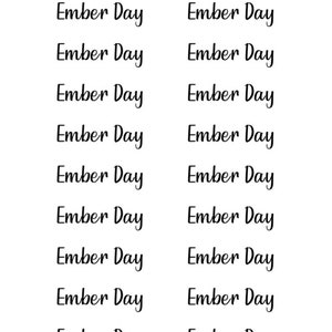 Ember Day Script Sticker Traditional Catholic Days of Penance Sticker ...