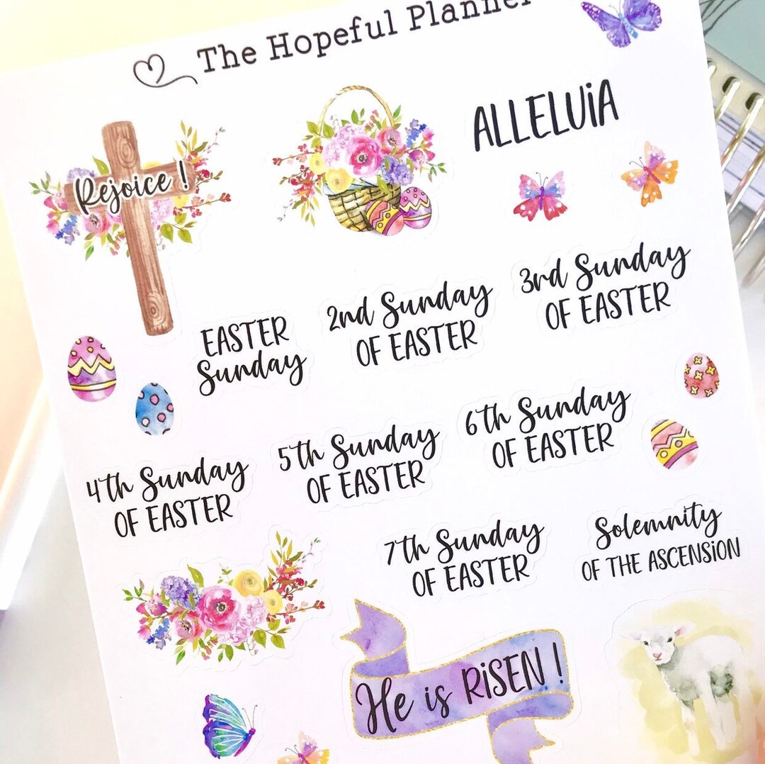 Easter Word Sampler V1 Sticker Sheet - Easter Season Christian ...